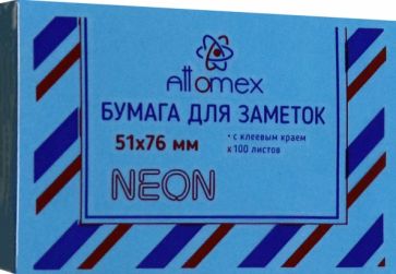 "Блок для записей самоклеющийся, неоновый голубой, 100 листов" купить ...